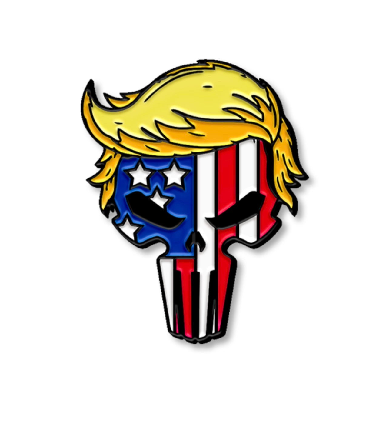 Red White Blue Skull With Trump Hair Pin - Etsy