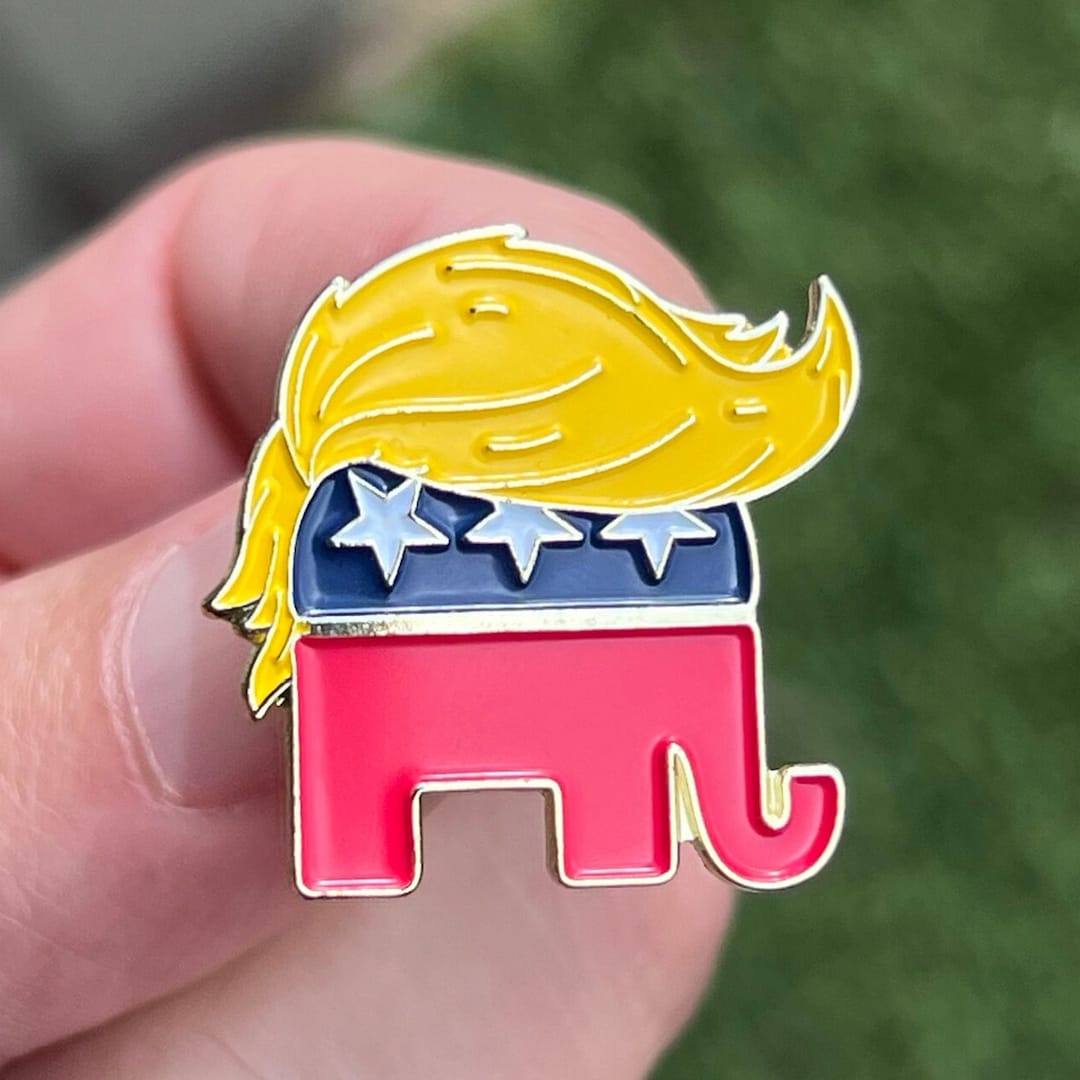 Republican Logo W/ Trump Hair - Pin - Etsy