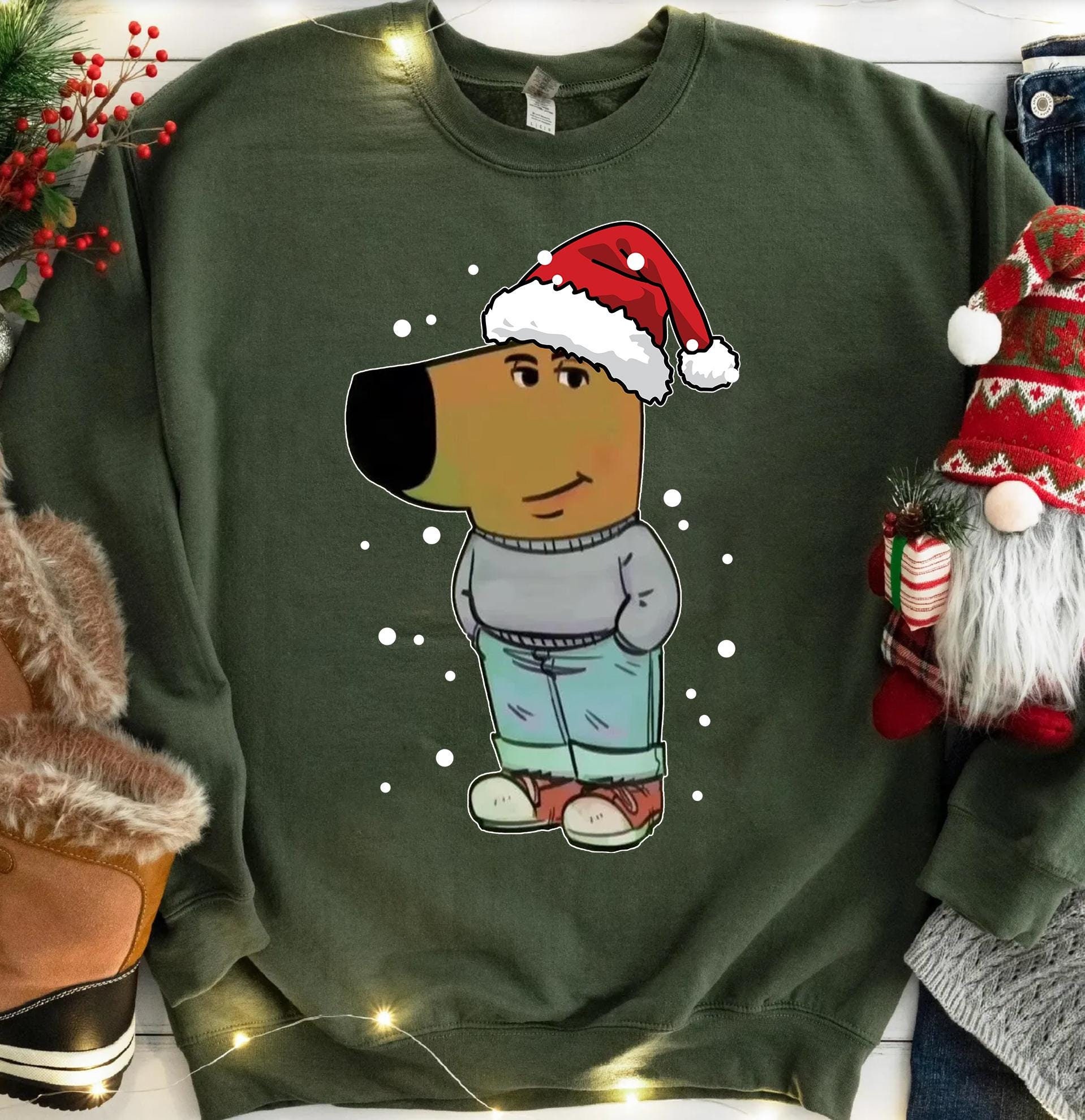 Chill Guy Meme Funny Christmas Sweatshirt, Tiktok Meme Shirt, Boyfriend ...
