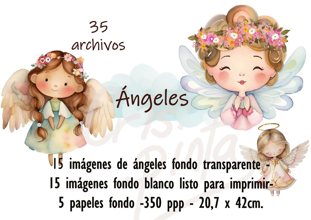 Digital Images for Printing, of Colorful Children's Angels - Etsy