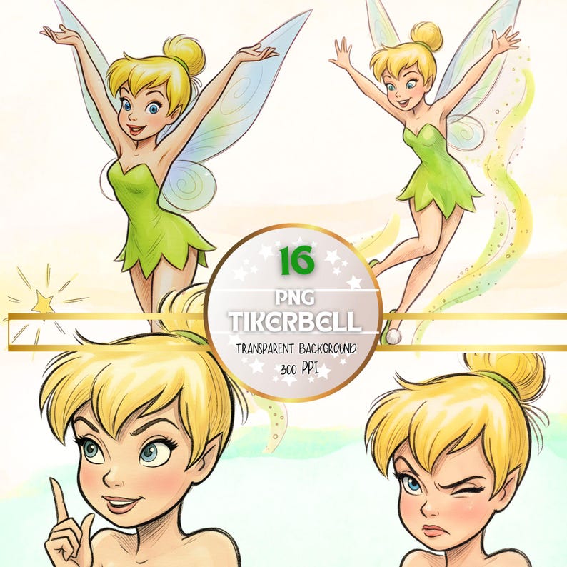 Transparent Background PNG 16 Images of Tinkerbell - Set for Creative ...