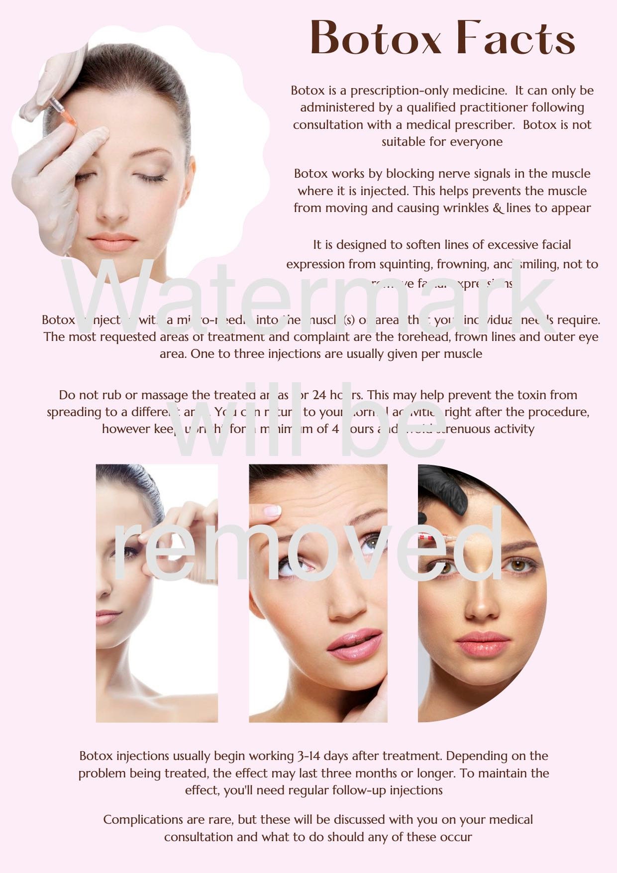 Botox Aftercare Form / Template and Key Facts Instant Digital | Etsy