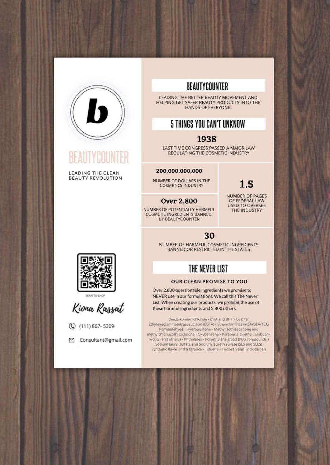 Beautycounter Infographic Cards - Etsy