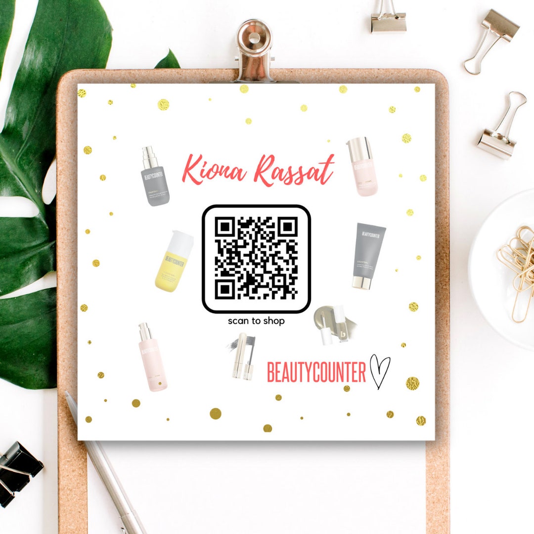 Beautycounter QR Code Personalized Cards - Etsy