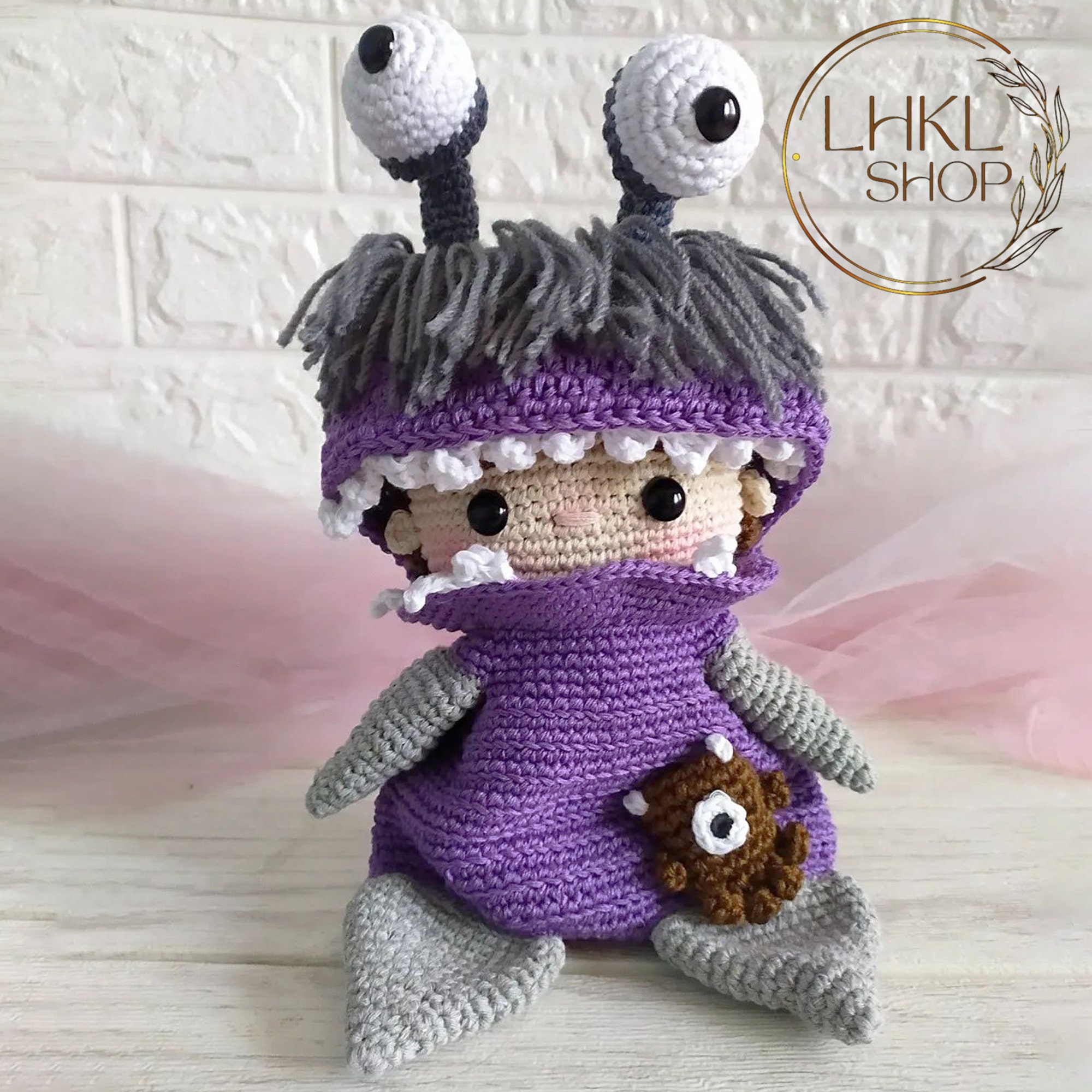 Boo Doll Crochet, Monster Outfit Amigurumi, Boo Amigurumi, Boo Monster ...