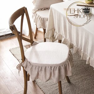 Linen Chair Seat Covers, Slipcovers in Large, Dining Chair Cover ...