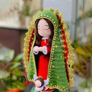 33cm Virgin Mary Crochet Doll, Our Lady of Guadalupe, Holy Mary ...