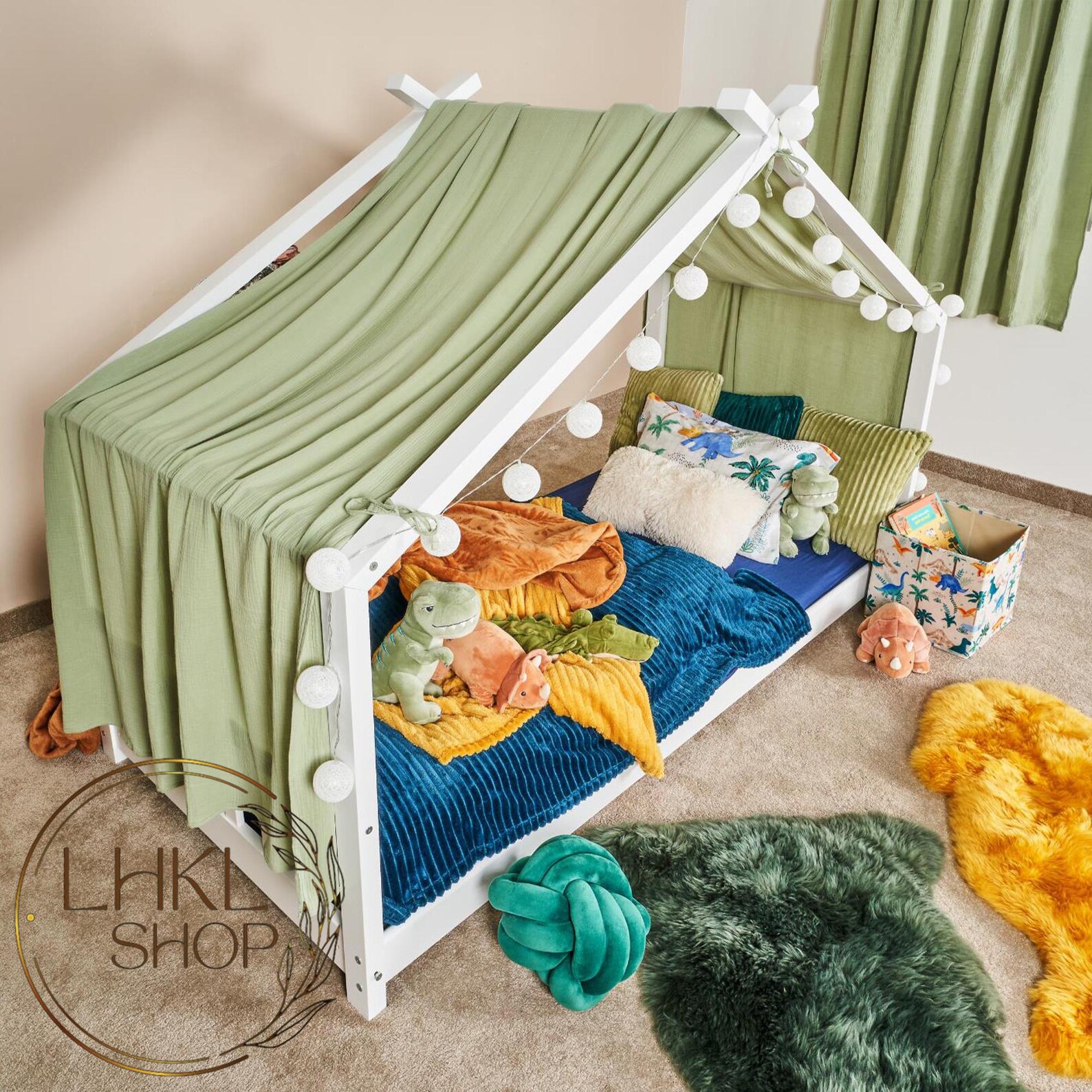 Linen Montessori Bed Canopy, Canopy House Bed, Canopy Tent, Play Tent ...