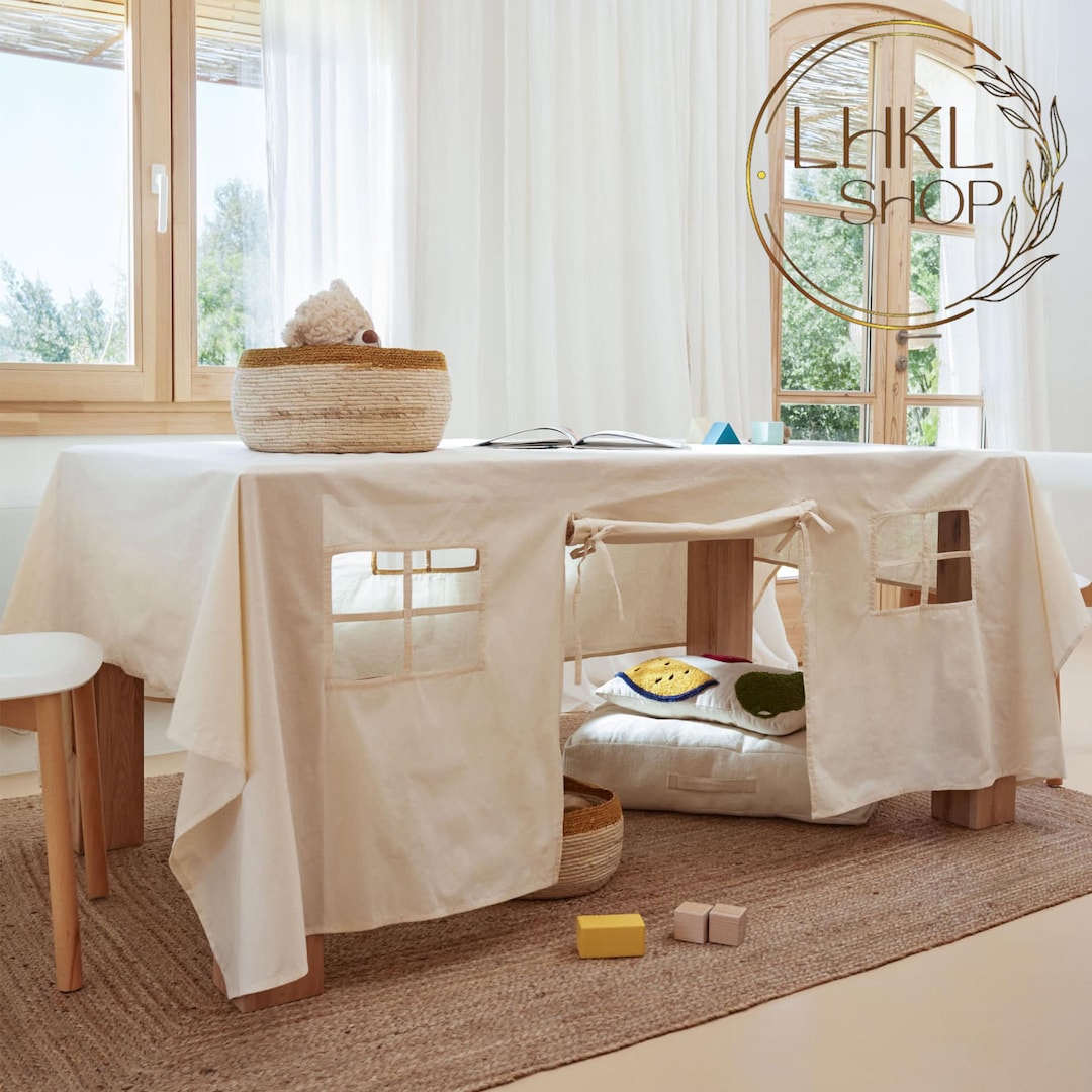 Linen Tablecloth Playhouse, Play Tent, Outdoor Playhouse, Waldorf Toys ...
