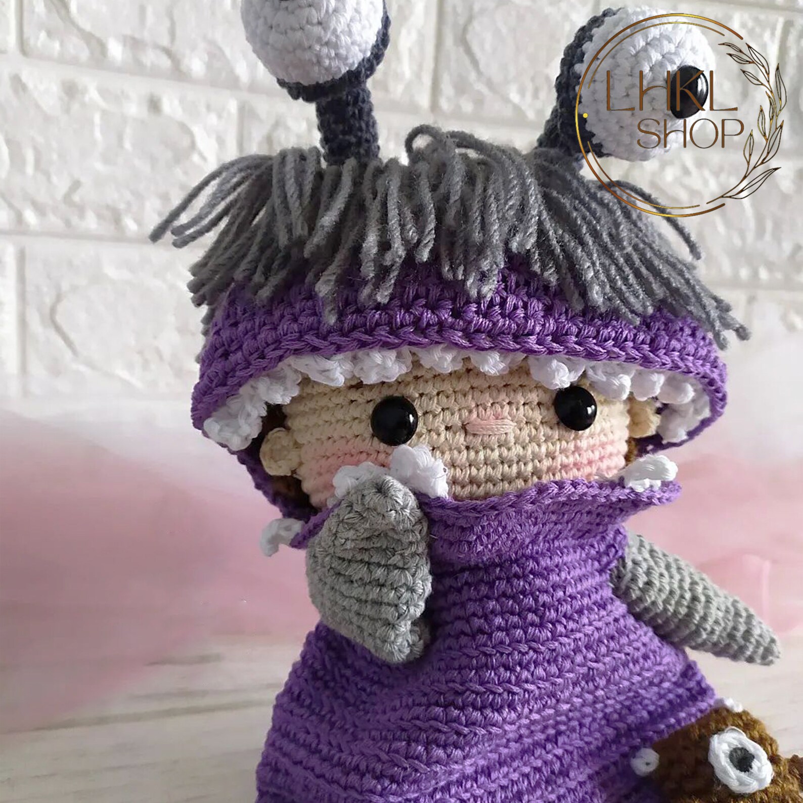 Boo Doll Crochet, Monster Outfit Amigurumi, Boo Amigurumi, Boo Monster ...