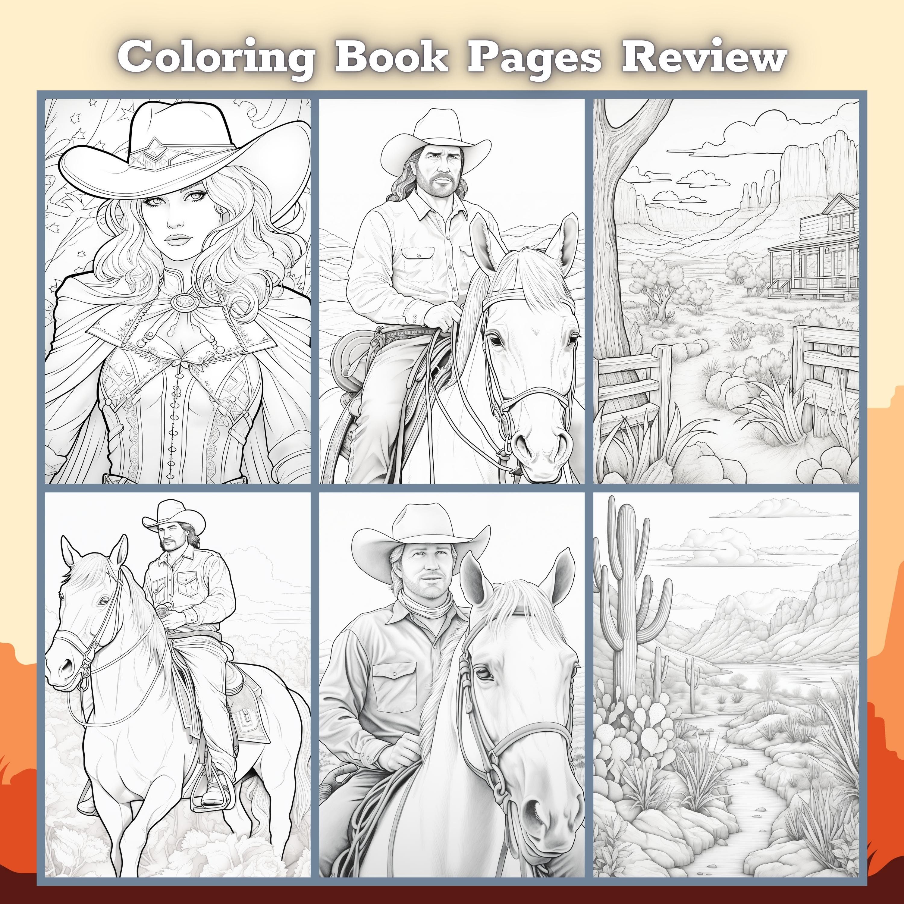 Wild West Coloring Pages for Adults and Kids Cowboy Coloring - Etsy
