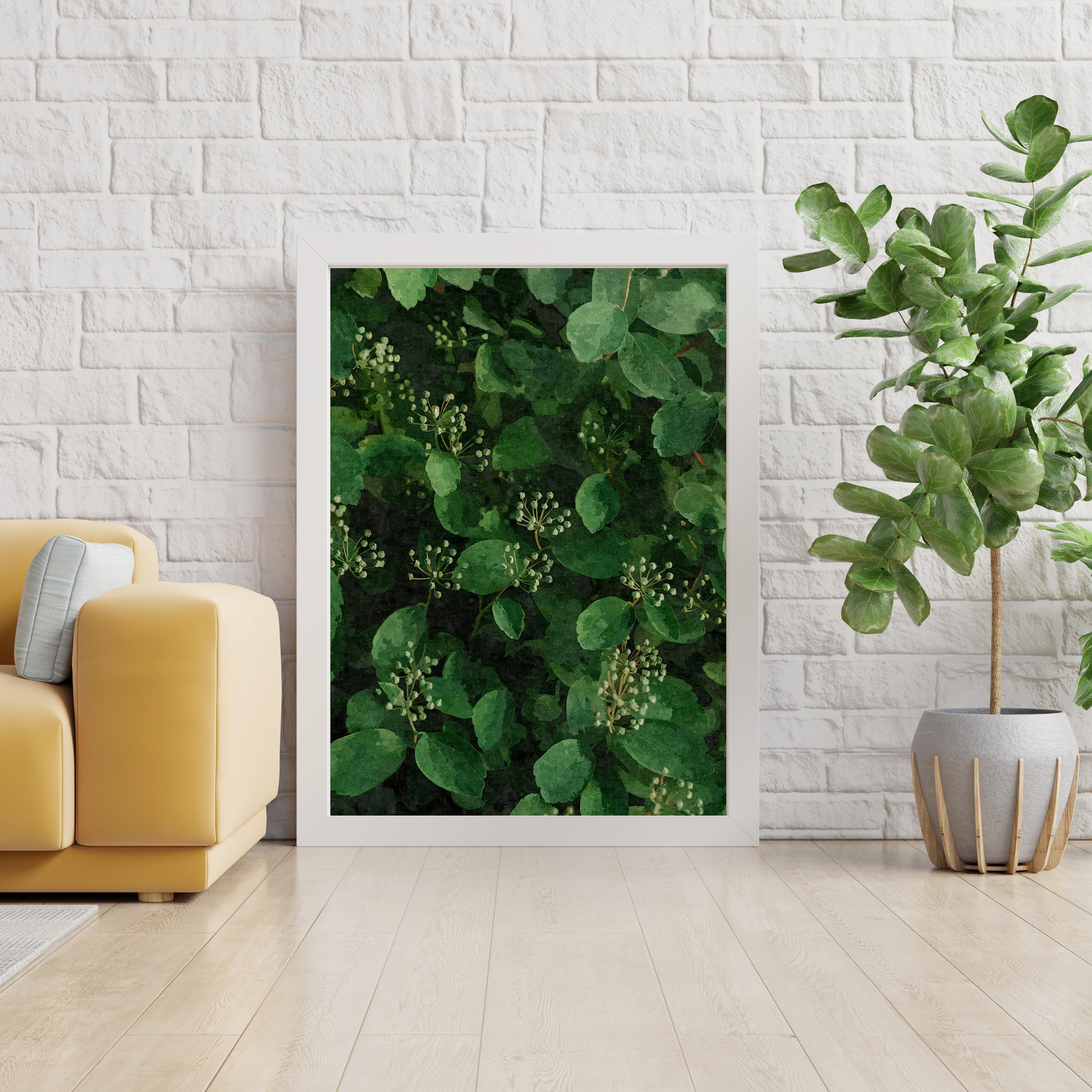 Large Abstract Green Leaf Oil Painting on Canvas Tropical - Etsy