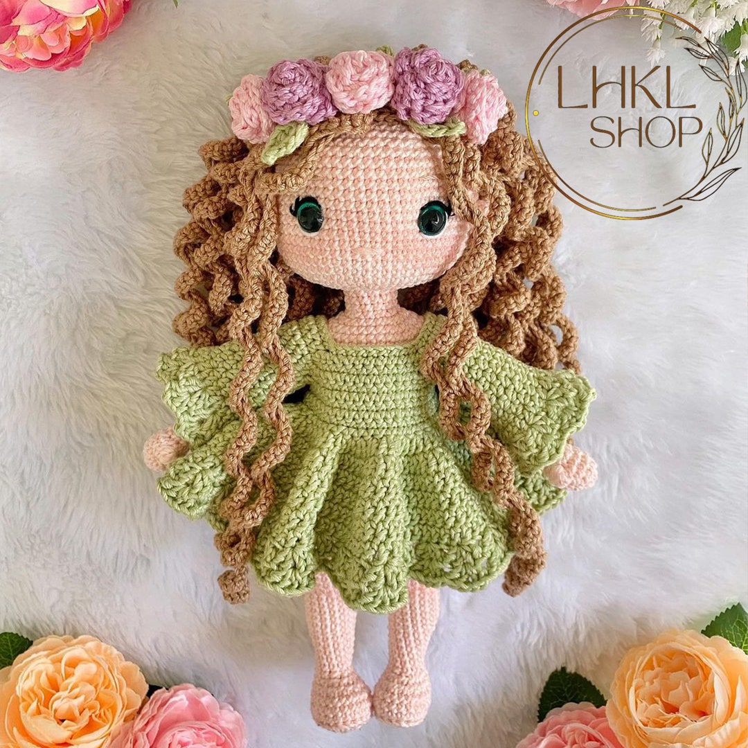 Flower Girl Crochet Doll, Rose Girl Amigurumi, Birthday Gift, Gift for ...