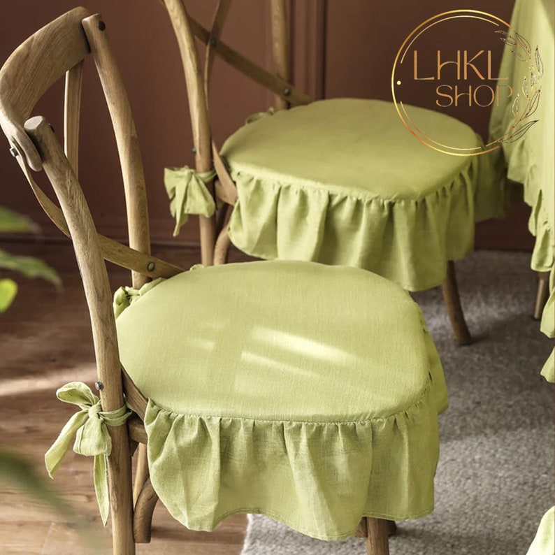 Linen Chair Seat Covers, Slipcovers in Large, Dining Chair Cover ...