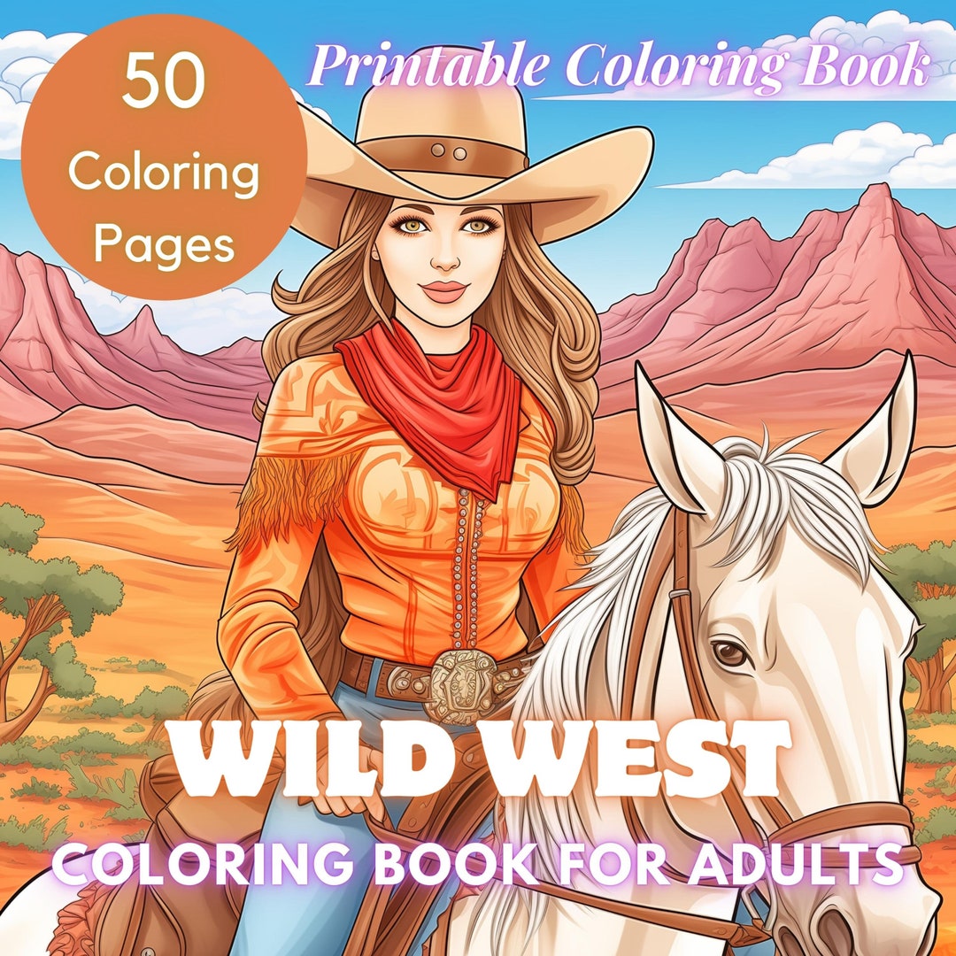 Wild West Coloring Pages for Adults and Kids Cowboy Coloring - Etsy