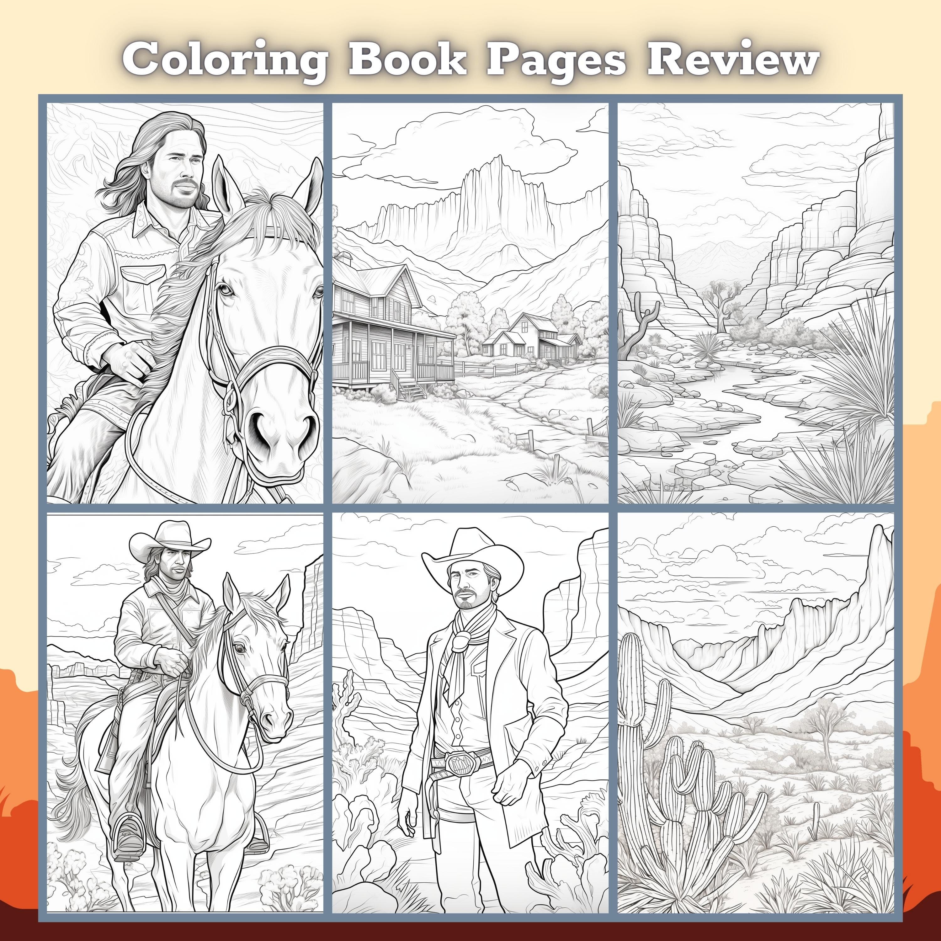 Wild West Coloring Pages for Adults and Kids Cowboy Coloring - Etsy