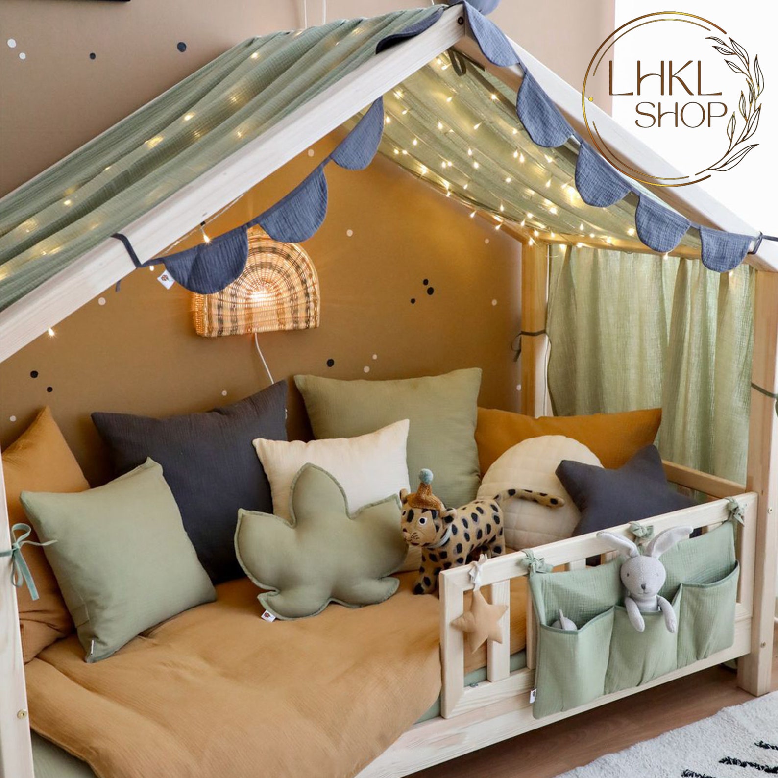 Linen Bed Canopy, Montessori Canopy, Floor Bed Canopy, Playhouse Canopy ...