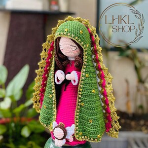 33cm Virgin Mary Crochet Doll, Our Lady of Guadalupe, Holy Mary ...