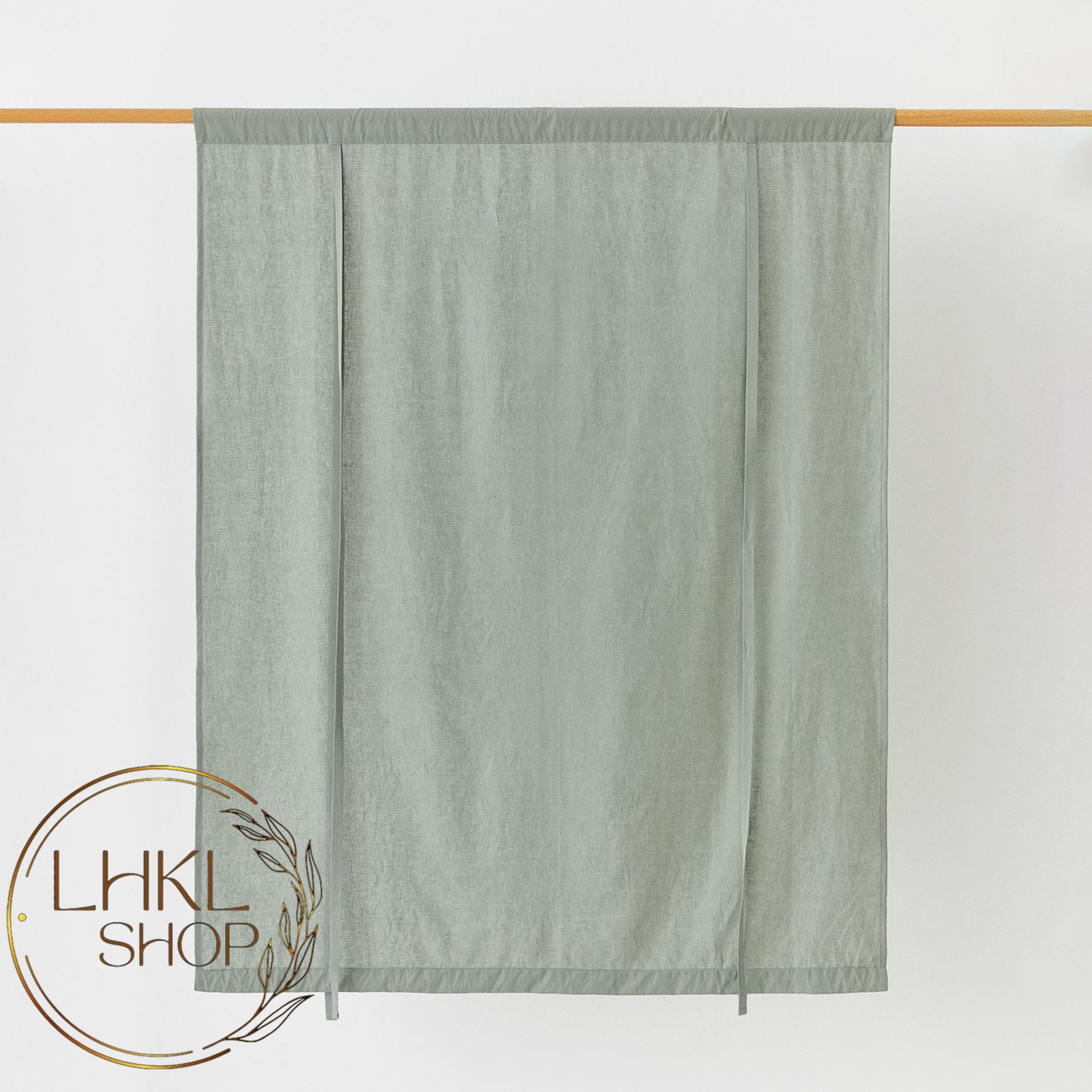 Linen Tie up Curtains, Roll up Blind Curtains, Farmhouse Valance ...