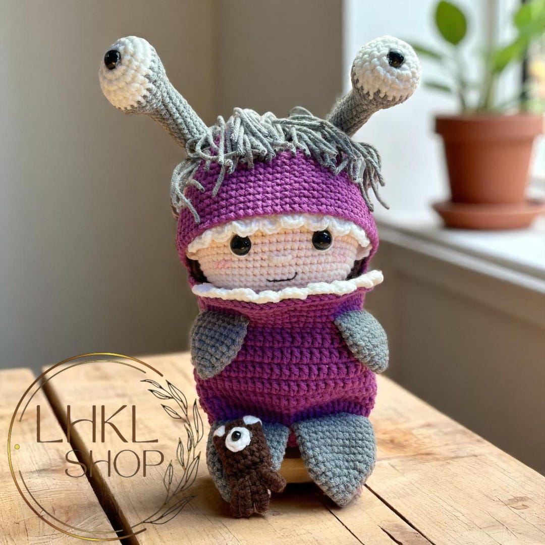 Boo Doll Crochet, Monster Outfit Amigurumi, Boo Amigurumi, Boo Monster ...