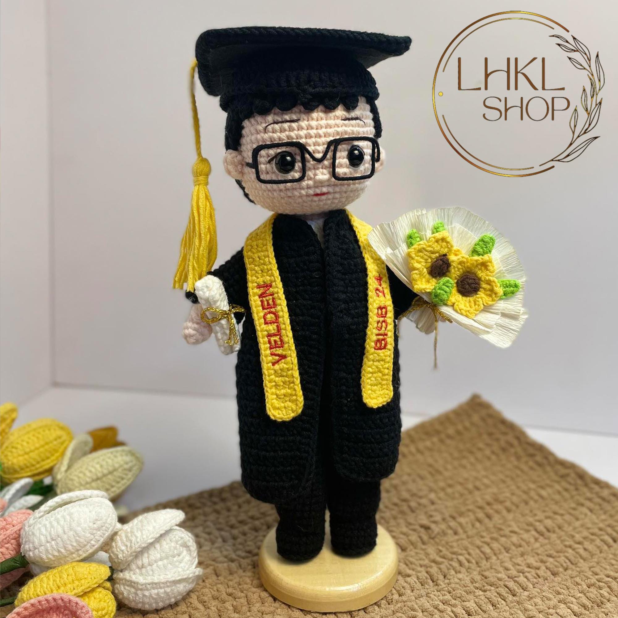 Crochet Graduation Boy Crochet Doll, Custom Graduation Gift, Personal ...