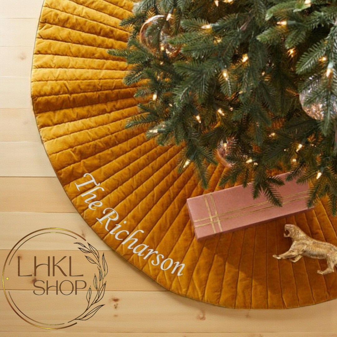 Linen Tree Skirt, Quilted Tree Skirt, Custom Tree Skirt, Holiday Tree ...