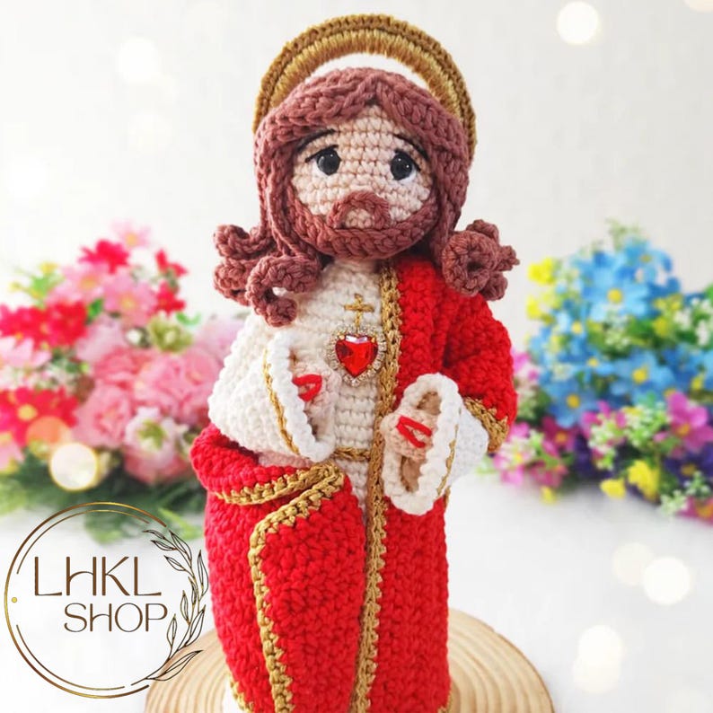 Jesus Crochet Doll, Jesus Sacred Heart, Christmas Gift, Jesus Amigurumi ...