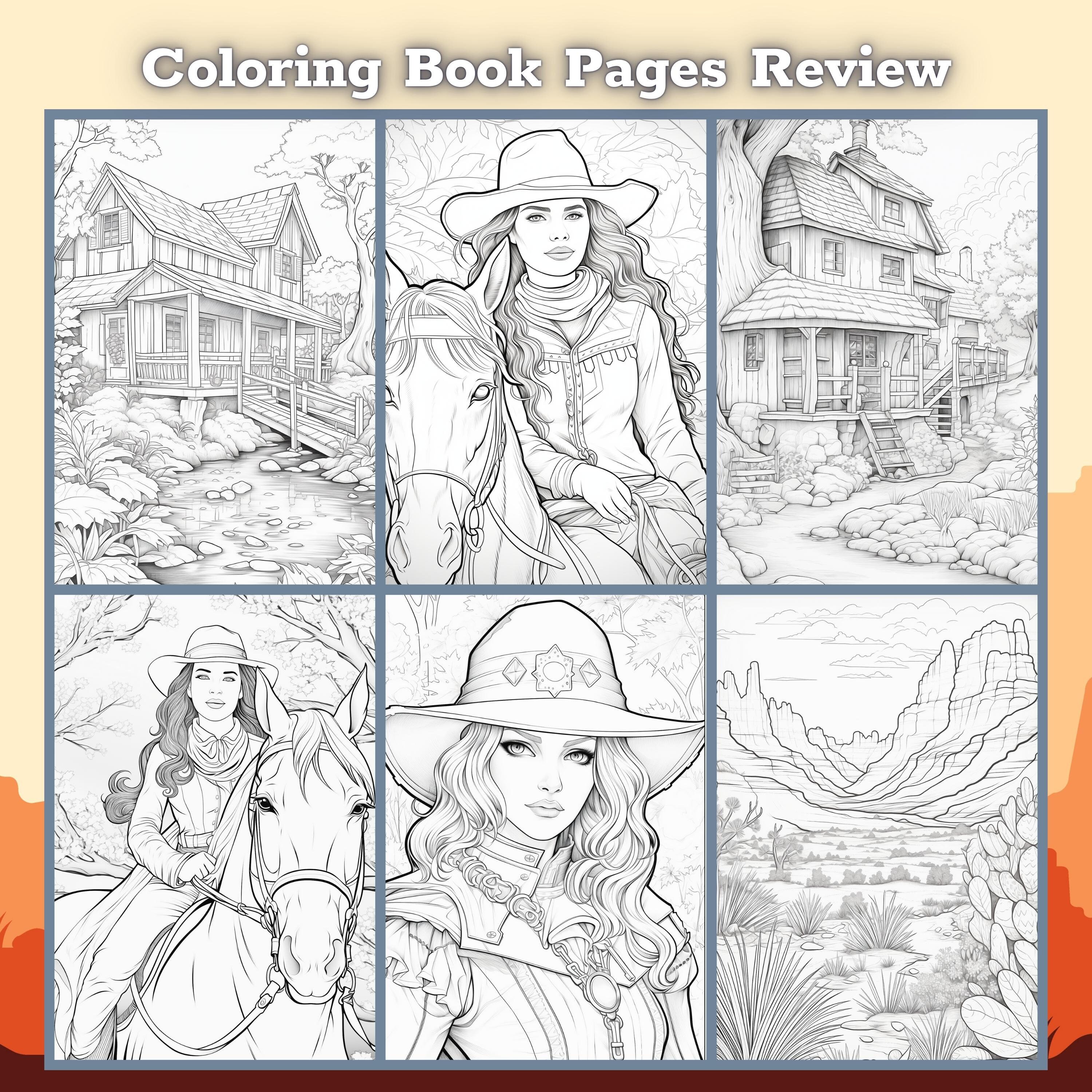 Wild West Coloring Pages for Adults and Kids Cowboy Coloring - Etsy