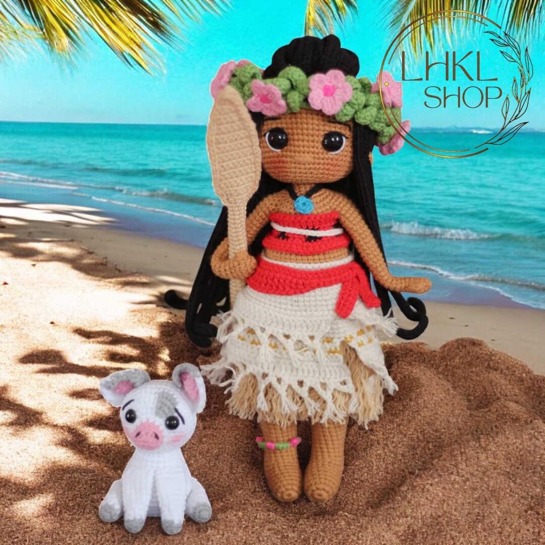 Princess Moana Amigurumi Doll, Moana Crochet Doll, Princess Doll, Baby ...