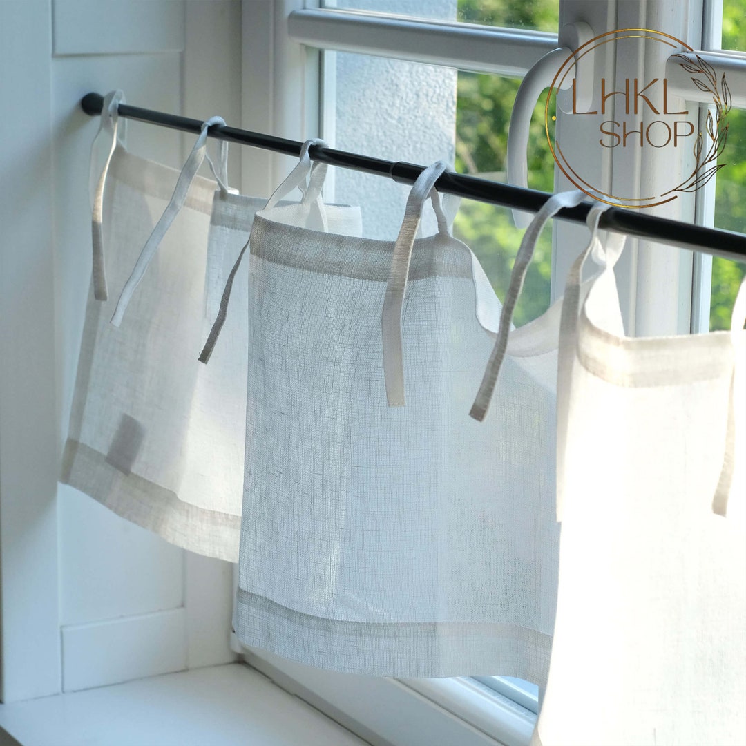 Tie Top Linen Curtains, Window Treatments, Linen Blackout Curtains ...