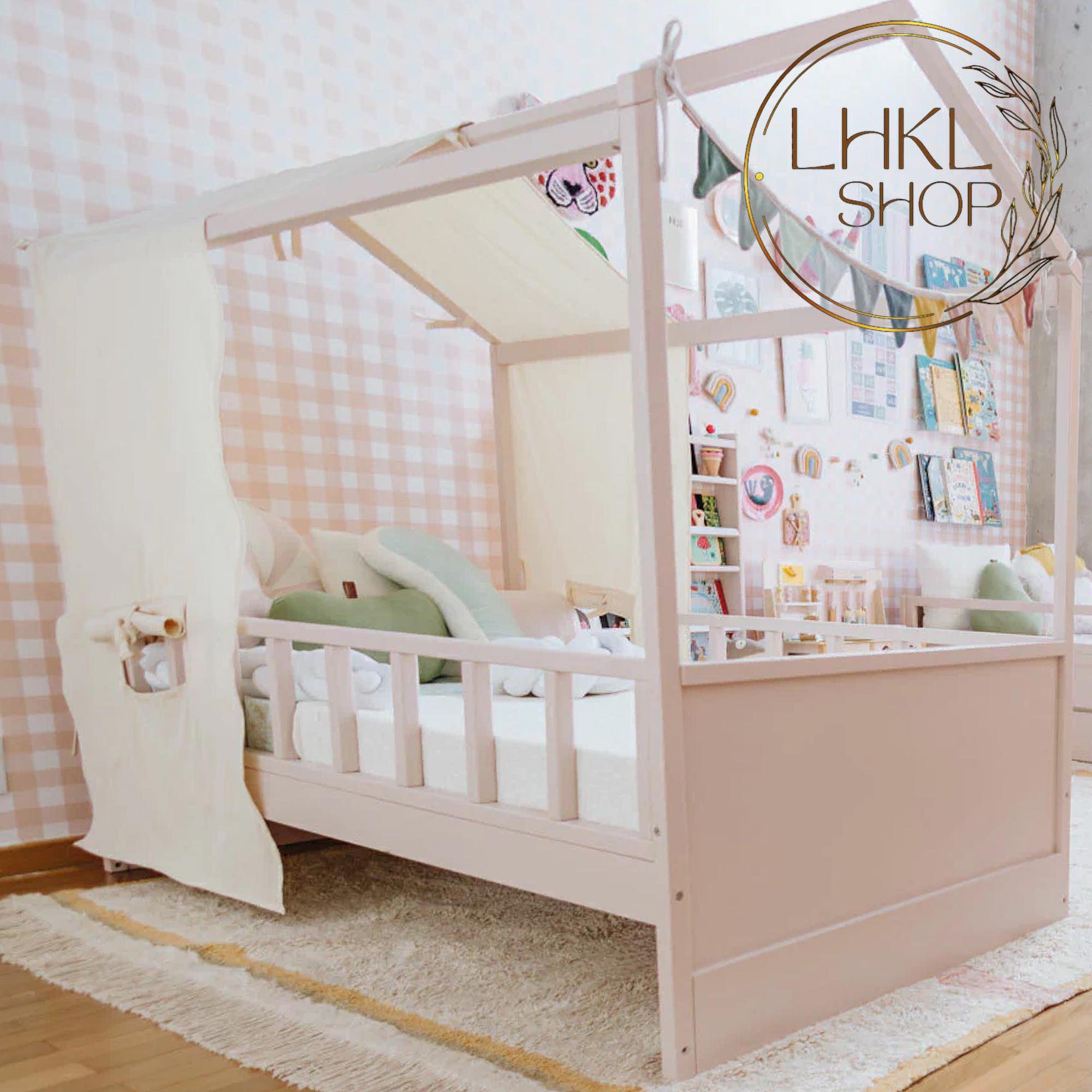 Linen Bed Canopy, Crib Toddler Canopy, House Bed Canopy, Linen Curtain ...