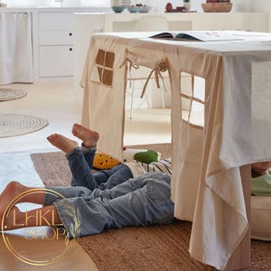 Linen Tablecloth Playhouse, Play Tent, Outdoor Playhouse, Waldorf Toys ...