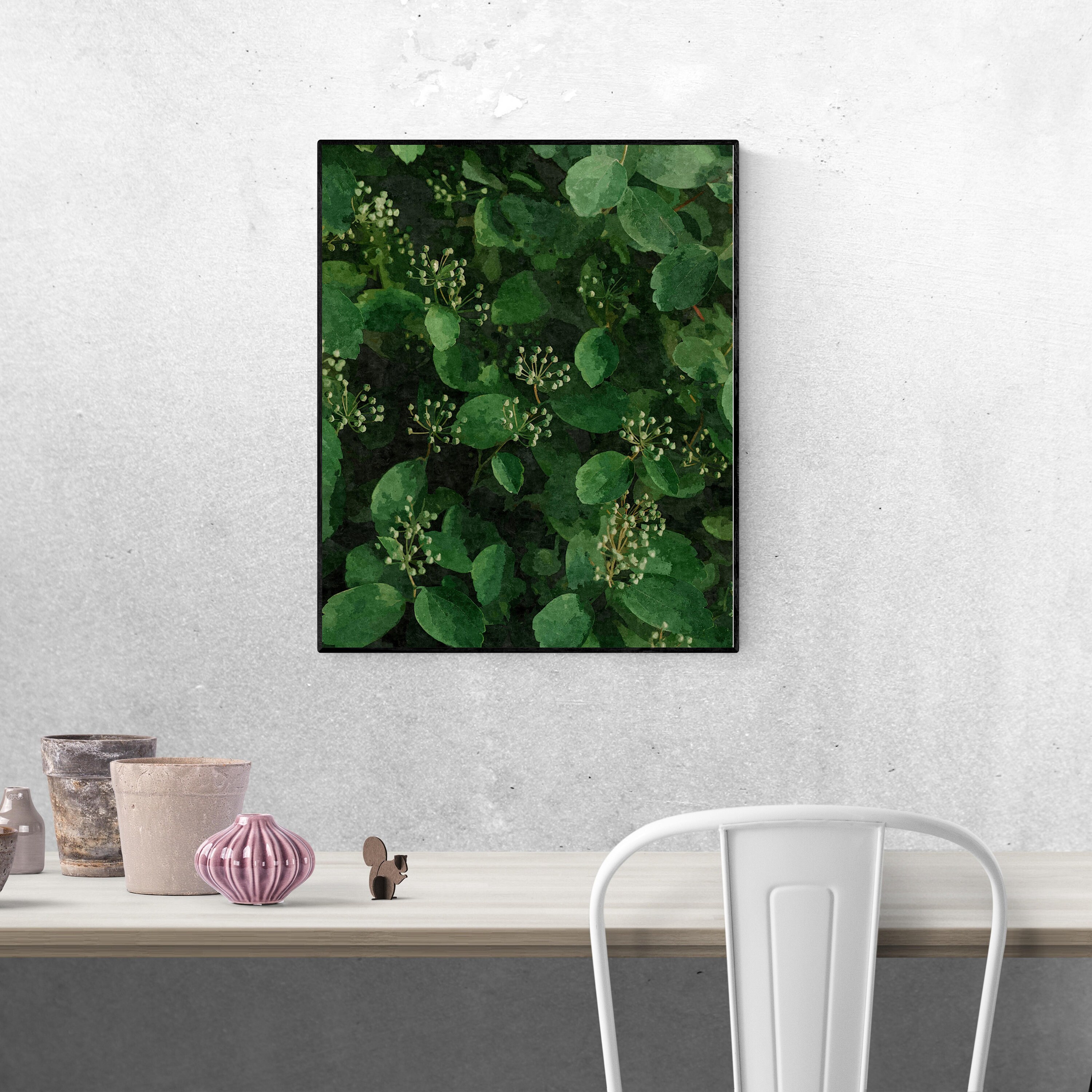 Large Abstract Green Leaf Oil Painting on Canvas Tropical - Etsy