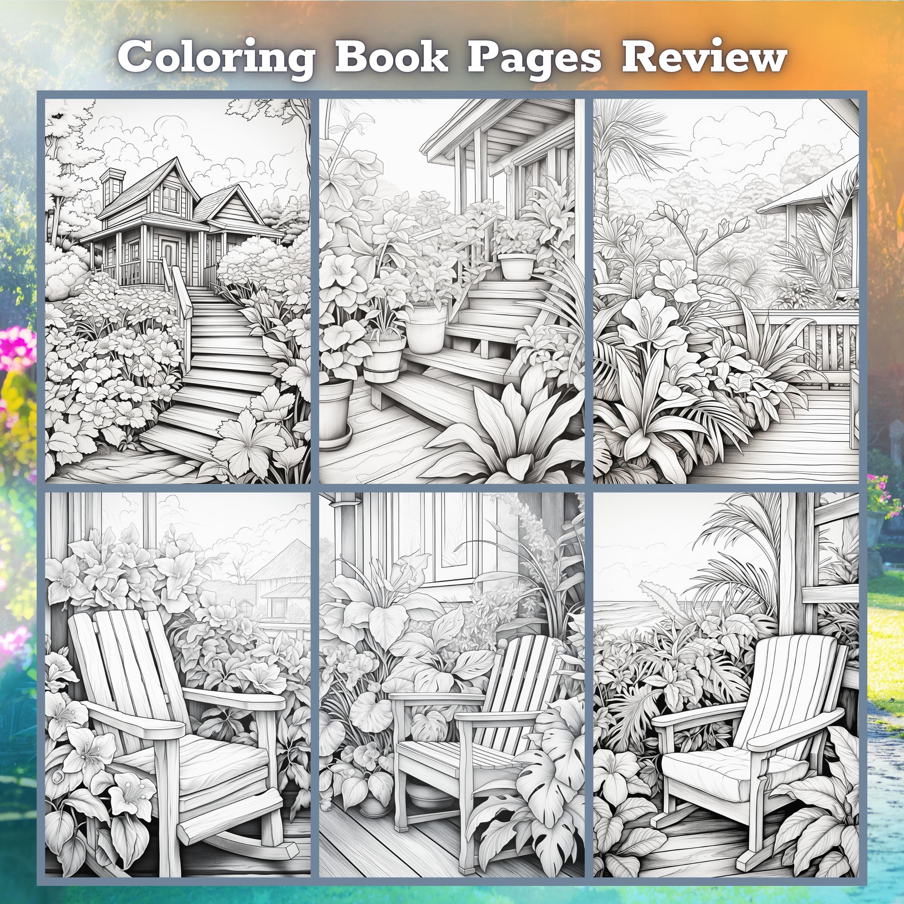 Secret Garden Coloring Book, Adults Kids Instant Download, 50 Grayscale ...