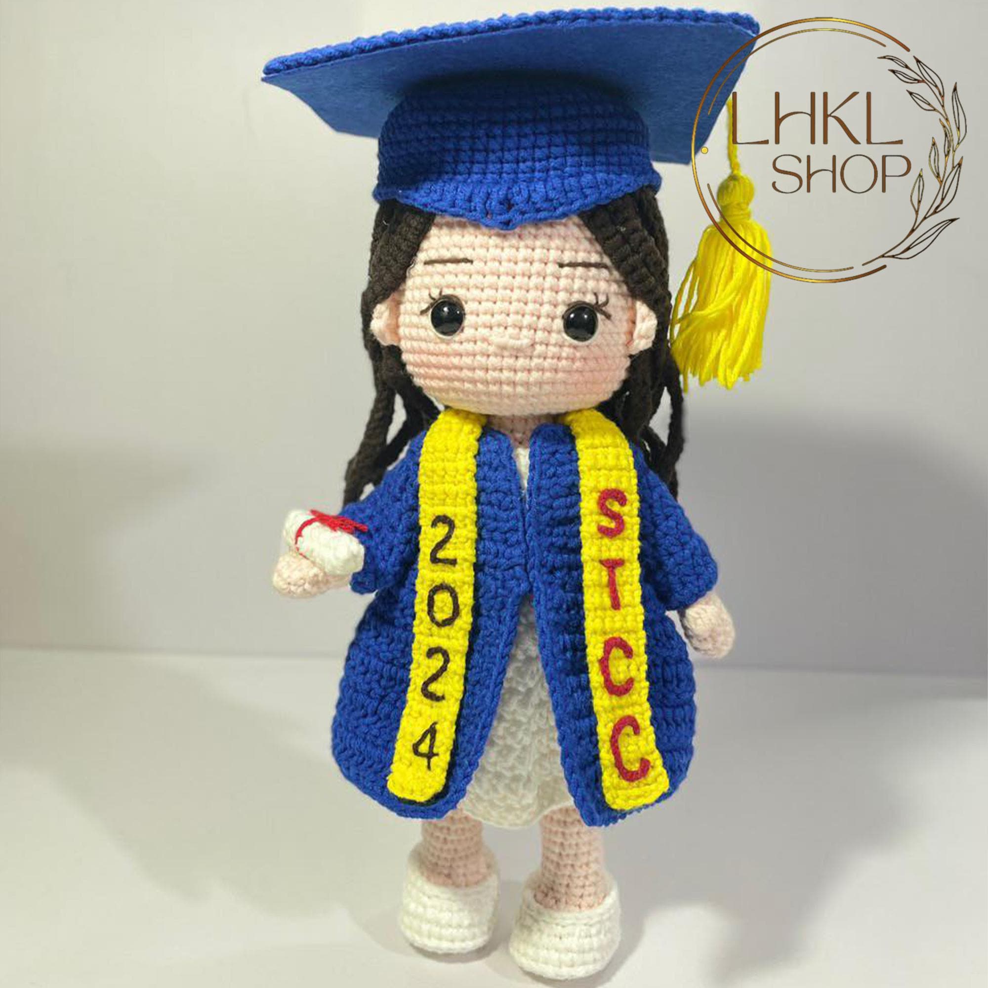 Crochet Graduation Boy Crochet Doll, Custom Graduation Gift, Personal ...