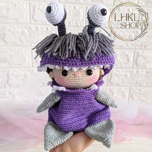 Boo Doll Crochet, Monster Outfit Amigurumi, Boo Amigurumi, Boo Monster ...