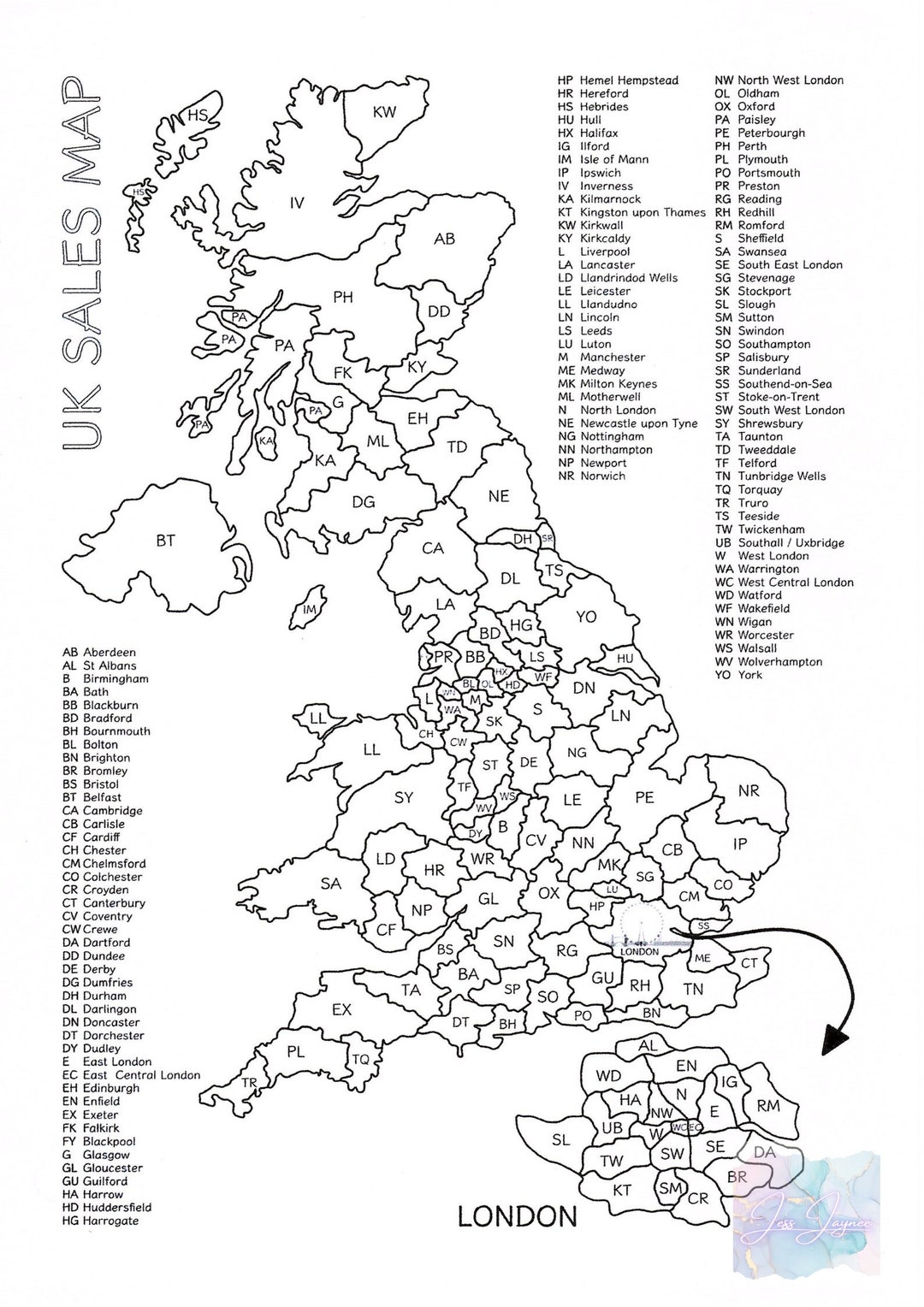 Digital UK Sales Map - Etsy UK
