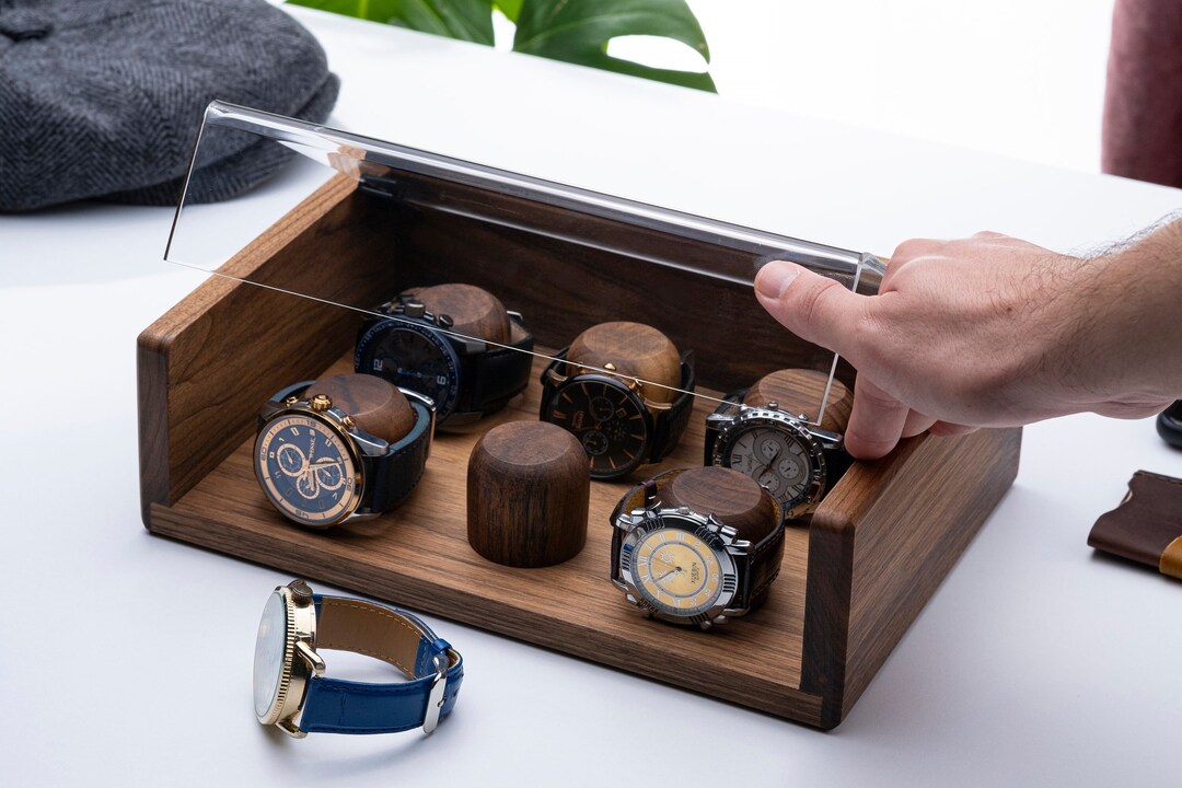 Personalized Walnut Watch Box: Custom Watch Storage, Engraved Watch ...