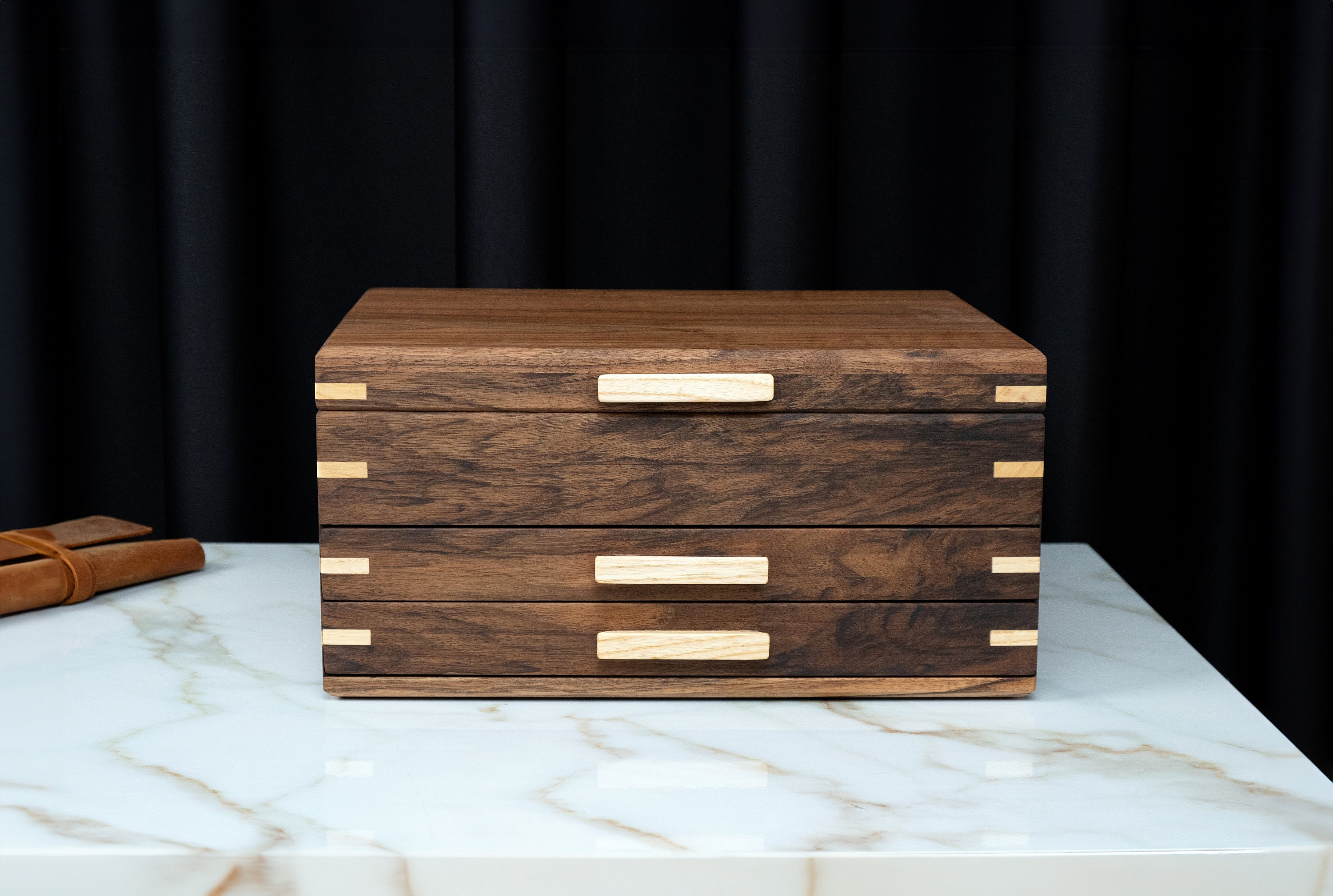 Personalised Watch Box With Drawer, Engraved Watch Box, Handmade Watch ...