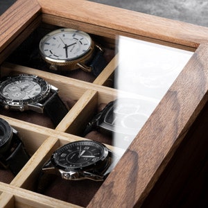 Personalized Walnut Watch Box With Drawer: Handmade Watch Storage With ...