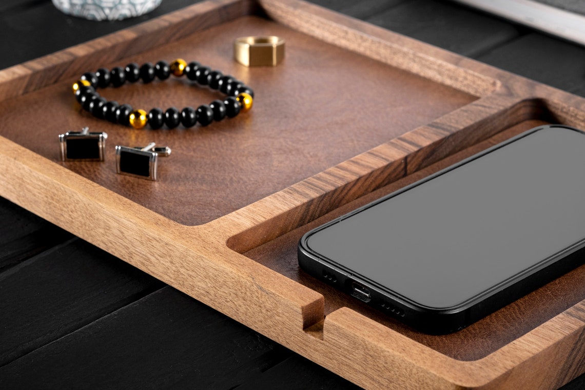 Walnut Valet Tray Edc Tray Catch All Tray Desk Tray - Etsy