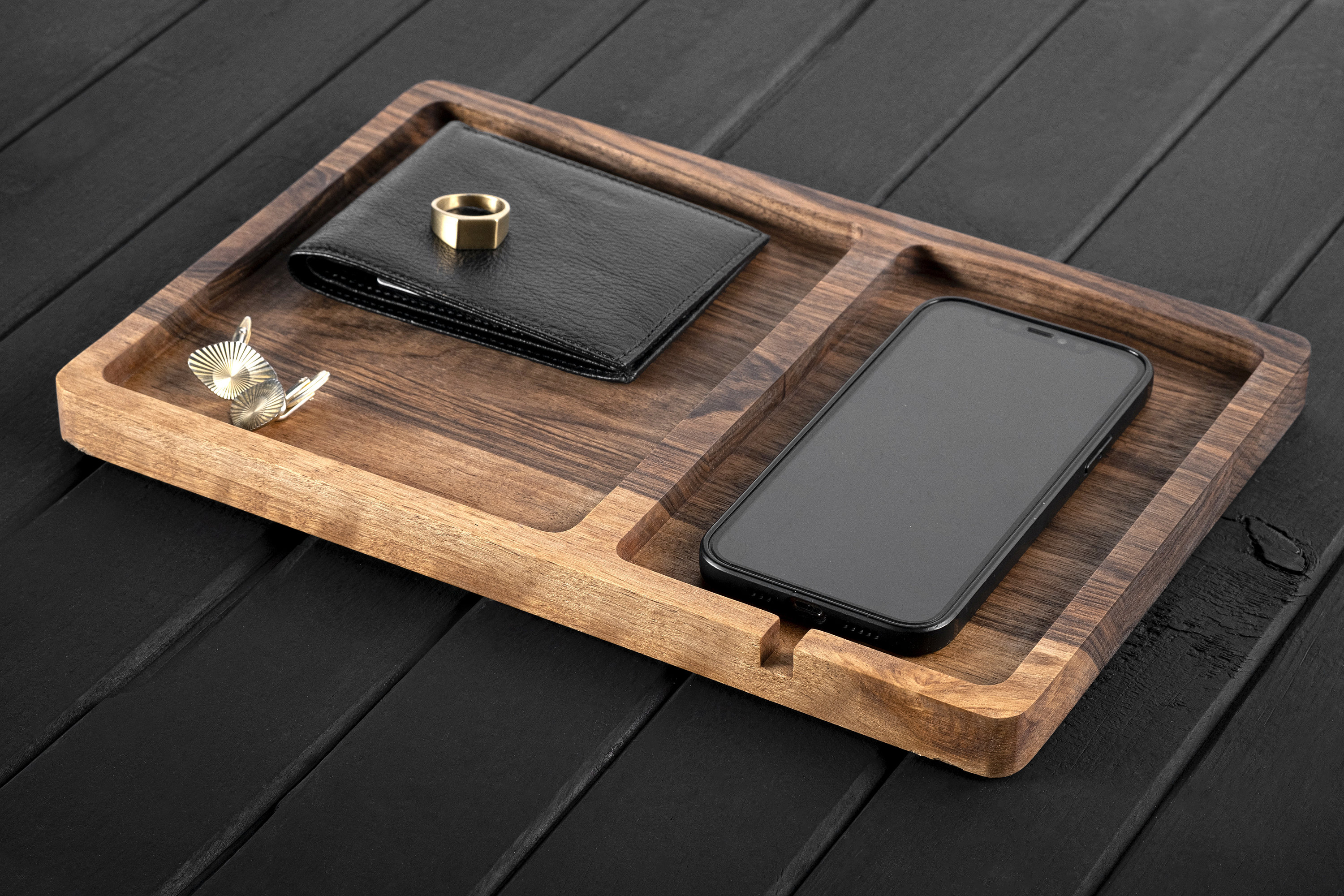 Walnut Valet Tray Edc Tray Catch All Tray Desk Tray - Etsy