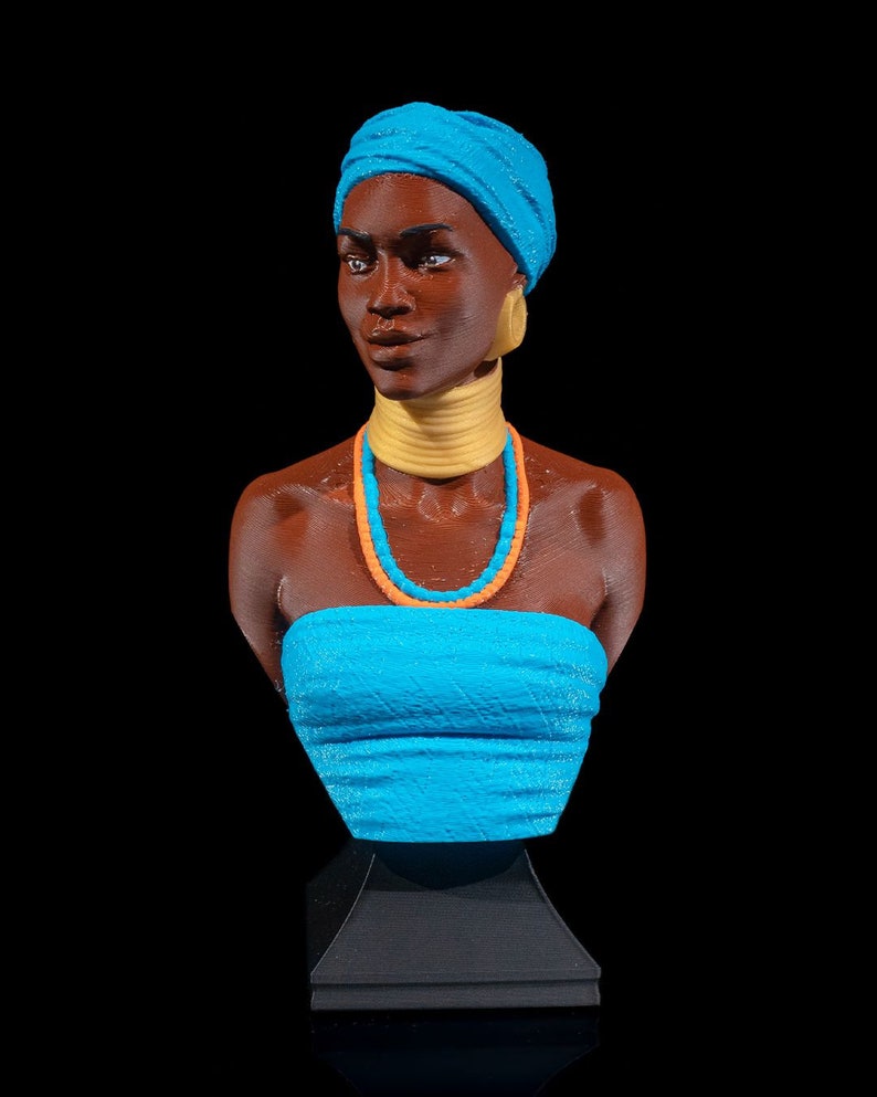 Bust of African Woman, Afro Girl Collectible Figurine Woman Statue ...