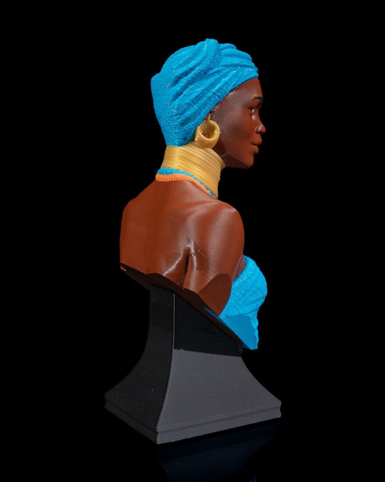 Bust of African Woman, Afro Girl Collectible Figurine Woman Statue ...