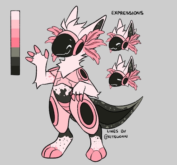 Axolotl Protogen Adopt | Etsy