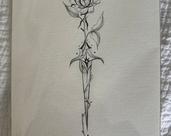 Heart Eye Sword Drawing - Etsy