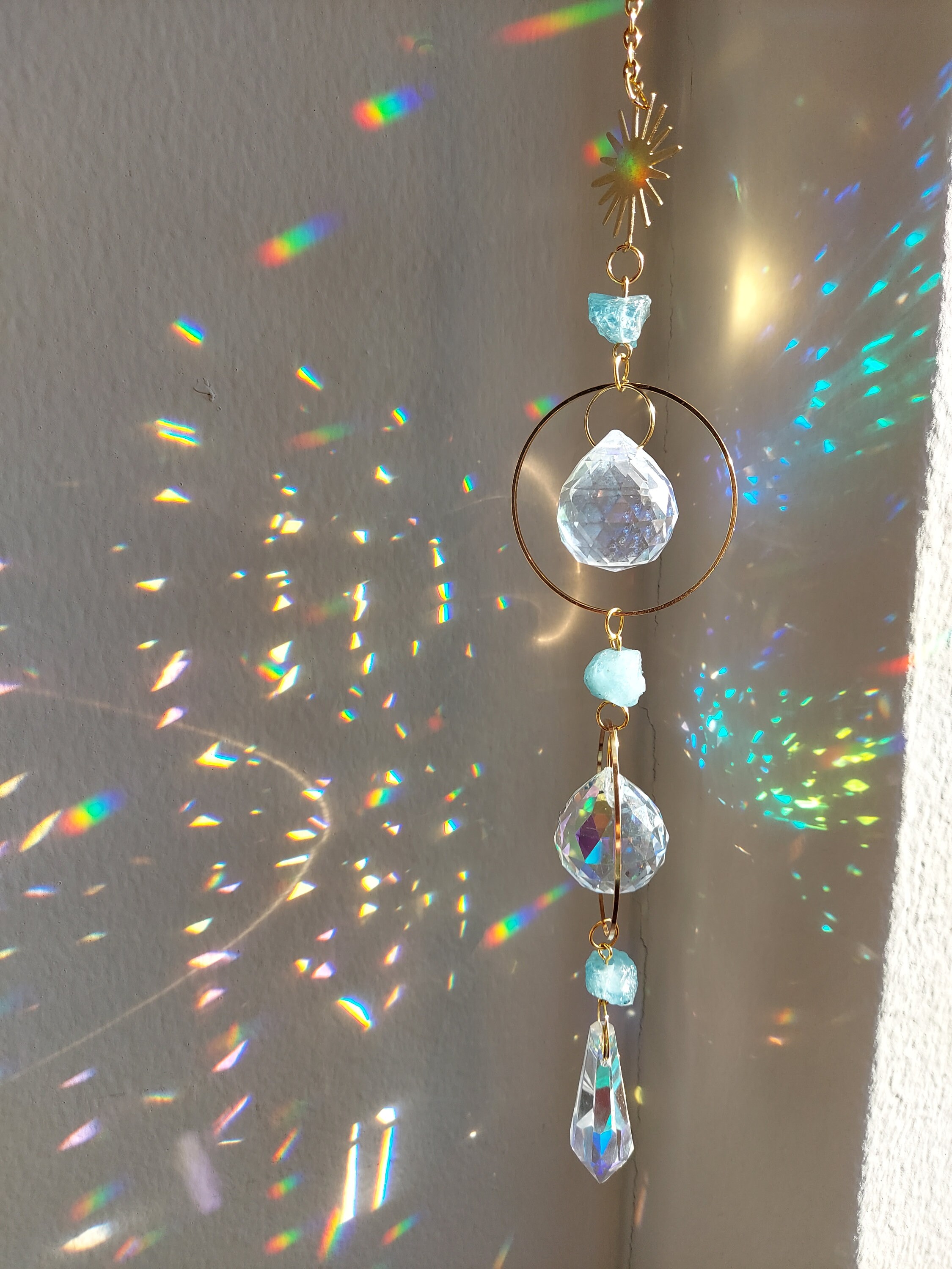 Spring Suncatcher Rainbow Maker Pendant Hanging Sun Catcher Star Moon ...