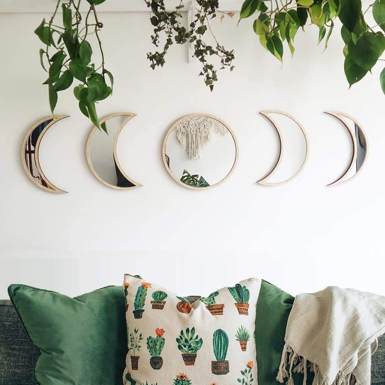 Moon Mirror – Love Gothic and Boho Home Wall Decor Glass Mirror Set ...