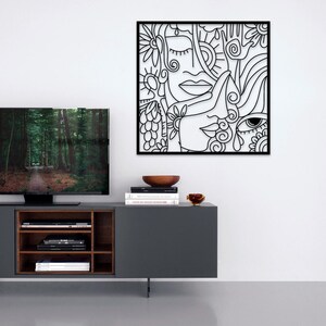 Picasso Style Woman Metal Line Wall Art, Abstract Metal Line Art ...
