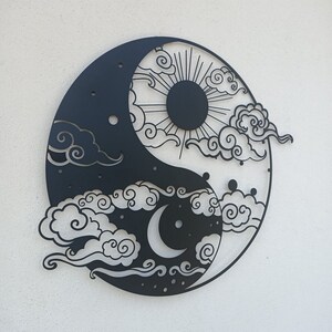Yin Yang Metal Wall Art - Sun and Moon Home Decor - Yoga Lovers Gift - Etsy